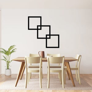 Square Metal Wall Art, Geometric Wall Design, Modern Wall Art, Abstract ...