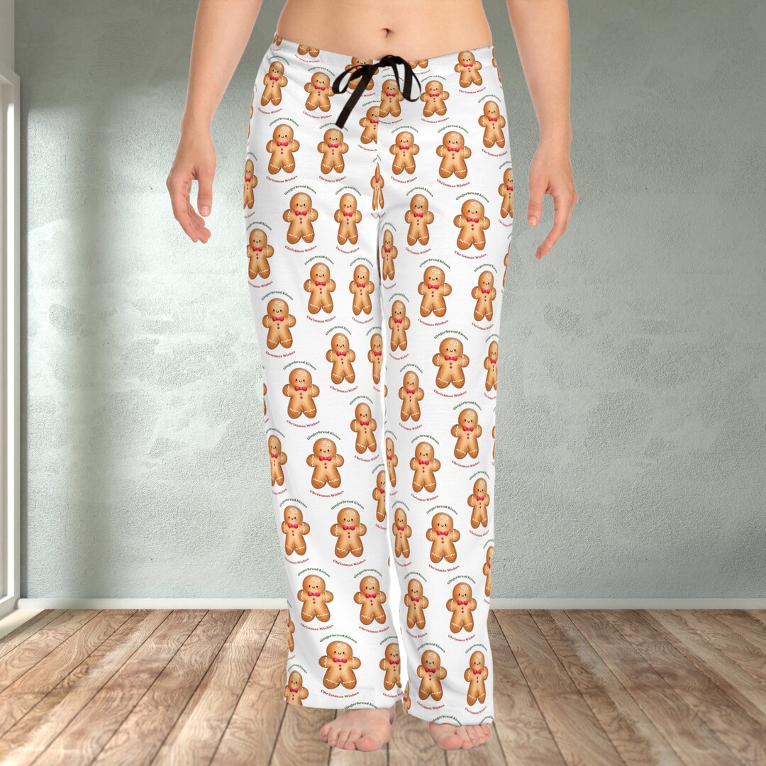 Women's Gingerbread Pajama Pants, Winter Lounge Pants Gift for Her ...