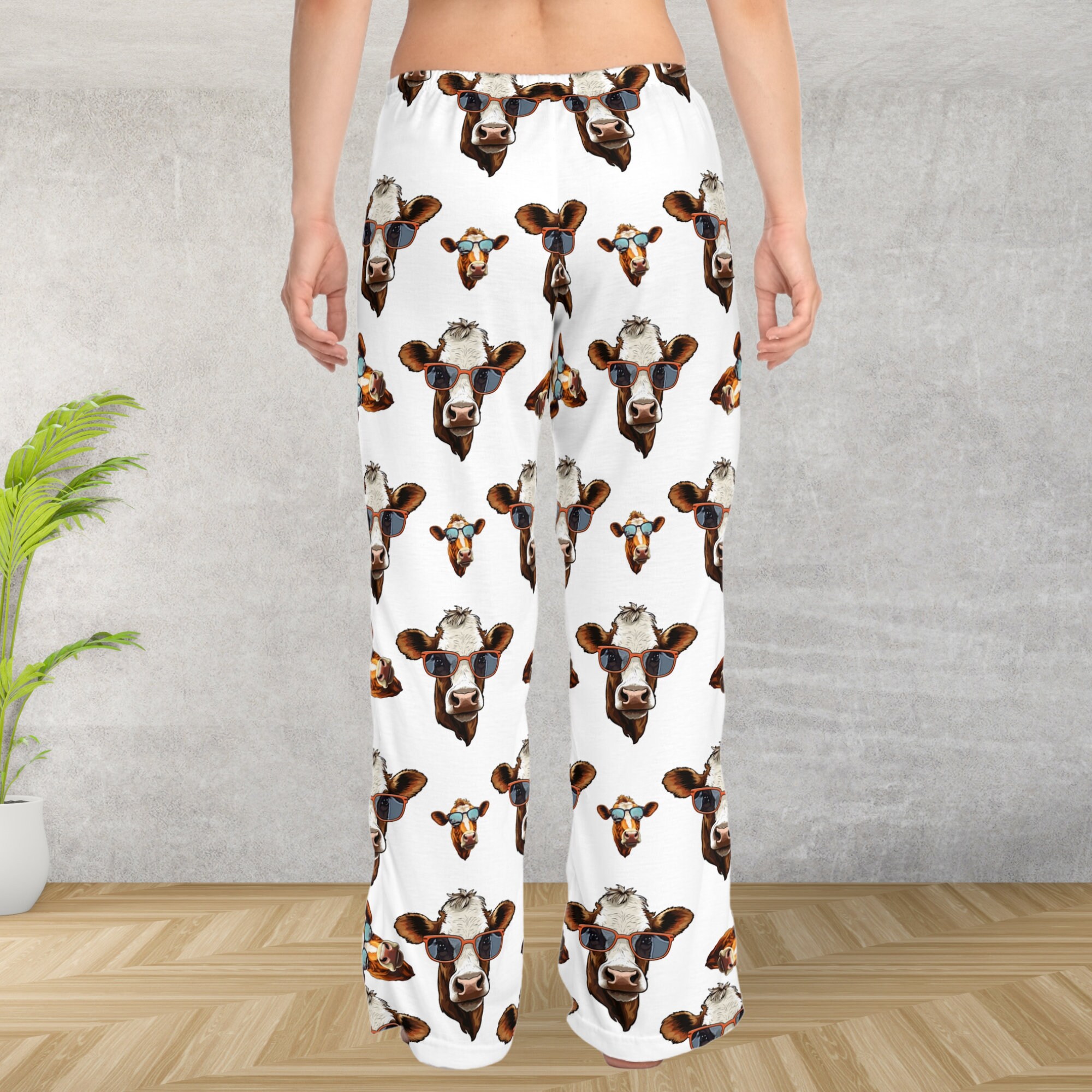 Women's Pajama Pants, Cow Print Lounge Pants, Cute Cow Pajamas Bottoms ...