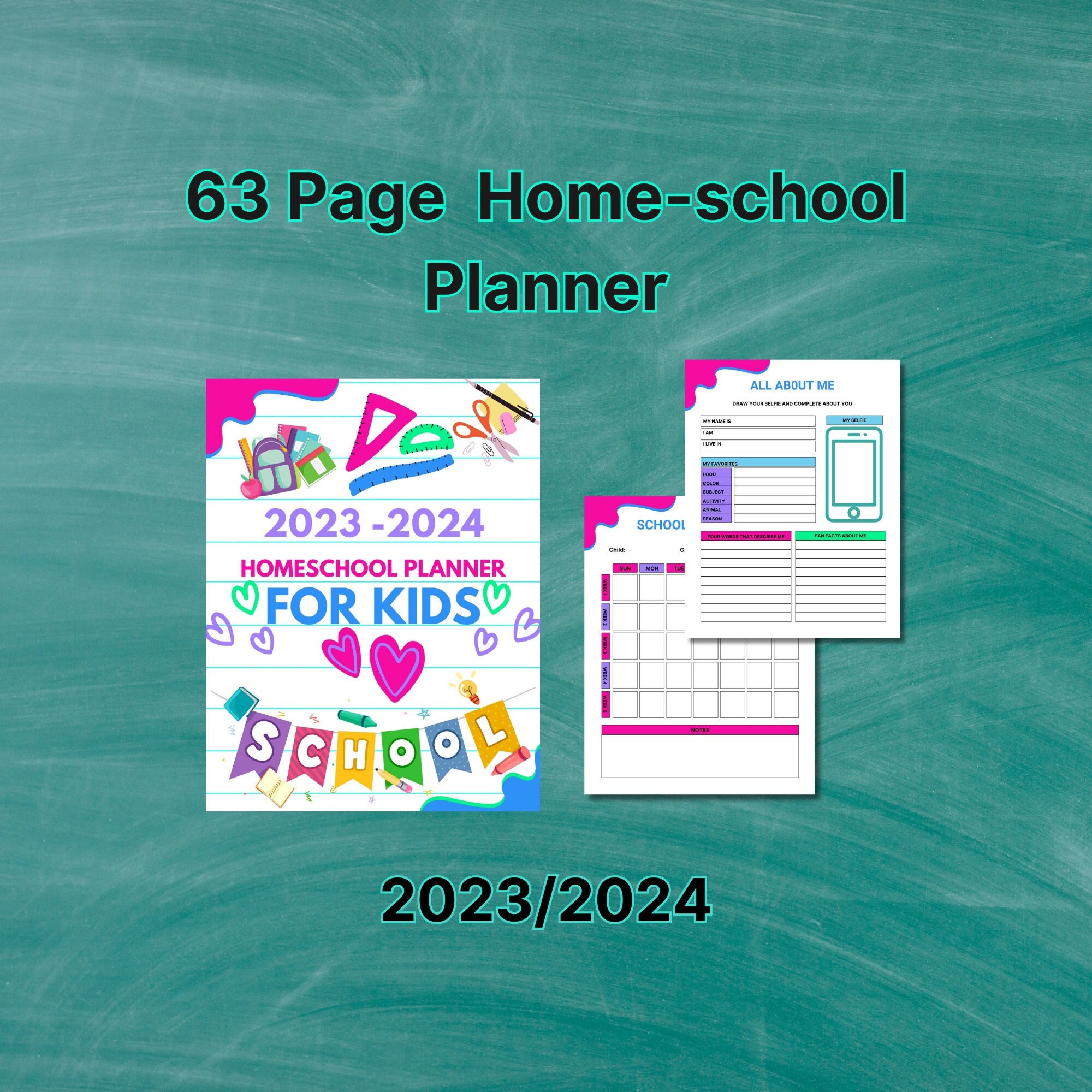 2023/2024 Home-school Planner, Student Study Planner, Lesson Planner ...