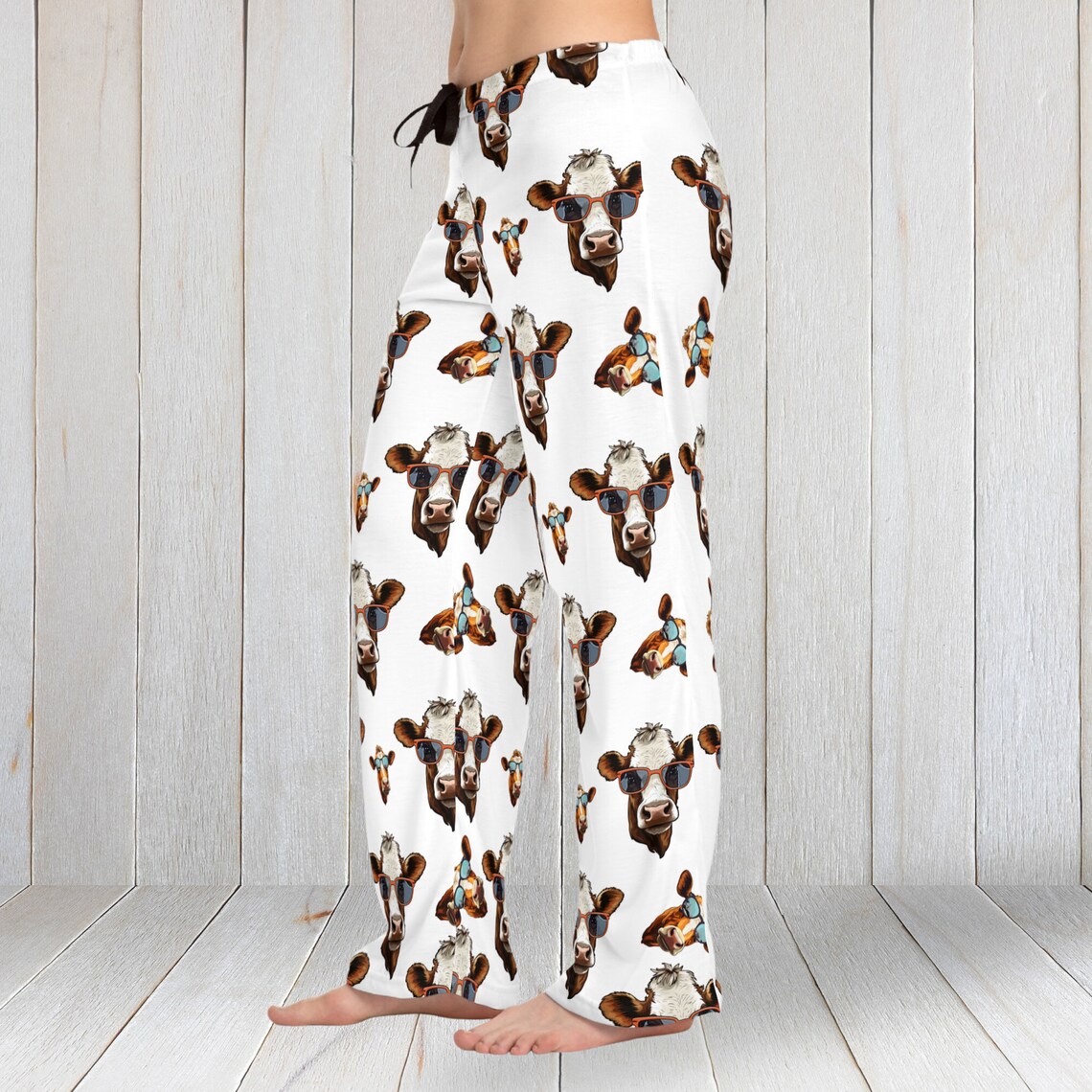 Women's Pajama Pants, Cow Print Lounge Pants, Cute Cow Pajamas Bottoms ...