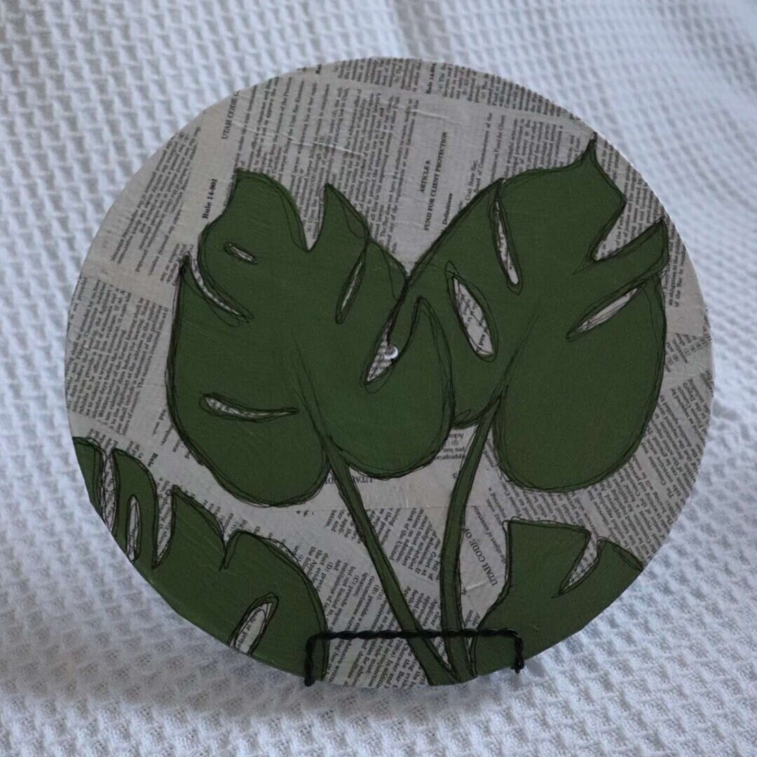 Paper Backed Monstera Record Paintings - Etsy