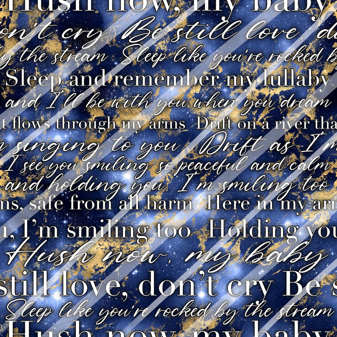 Lullaby Lyrics Seamless Pattern - Etsy