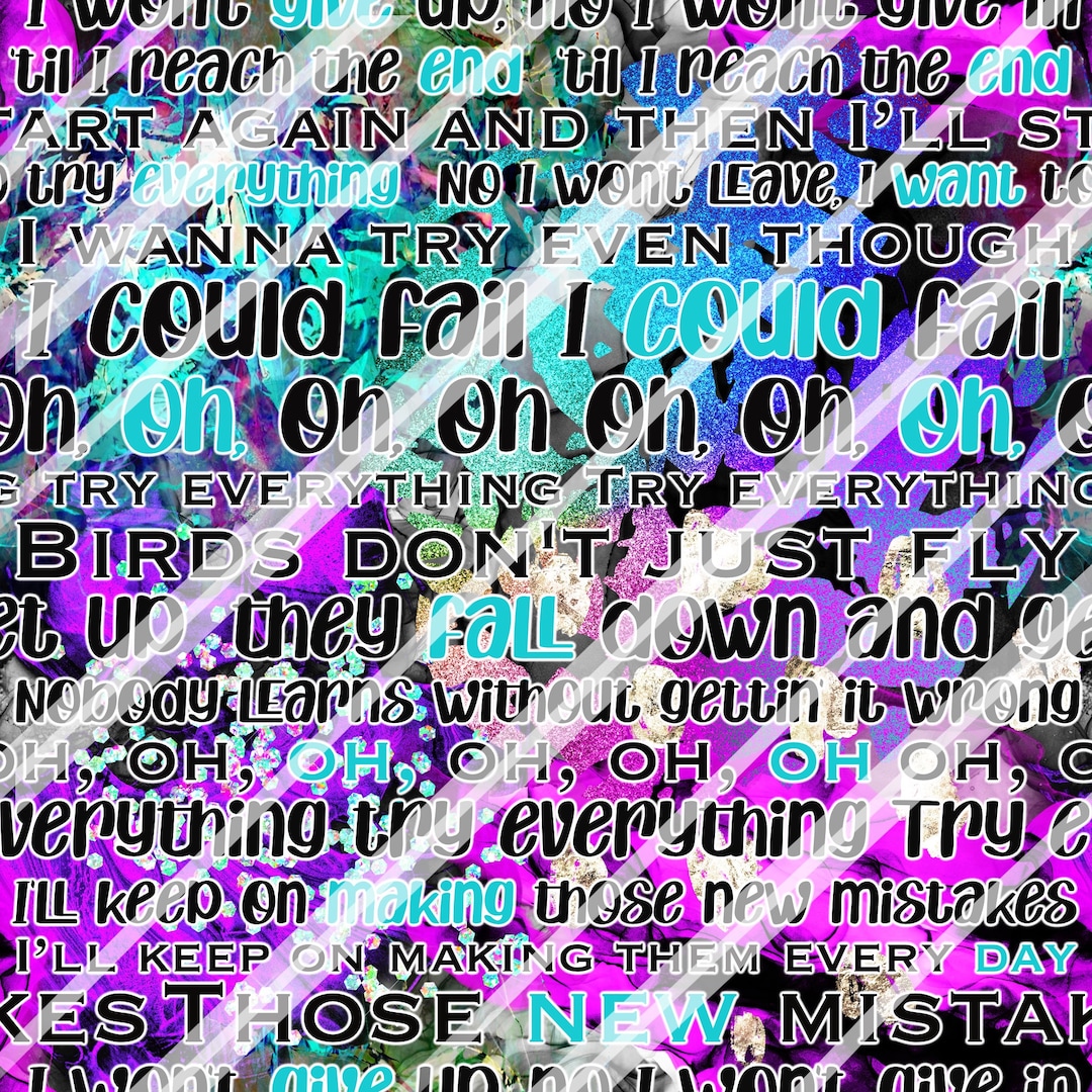 Try Lyrics Seamless Pattern - Etsy