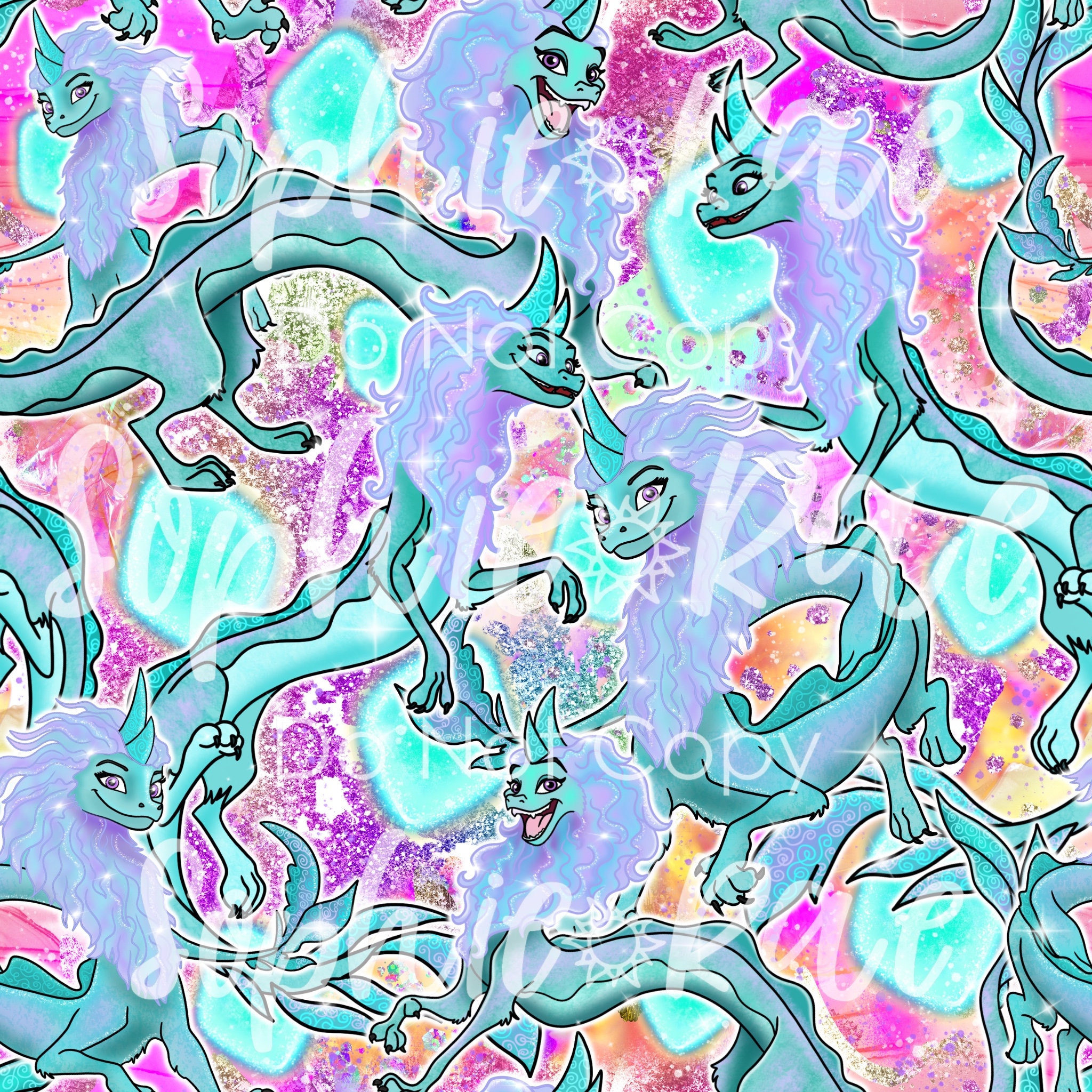 Water Dragon Seamless Pattern - Etsy