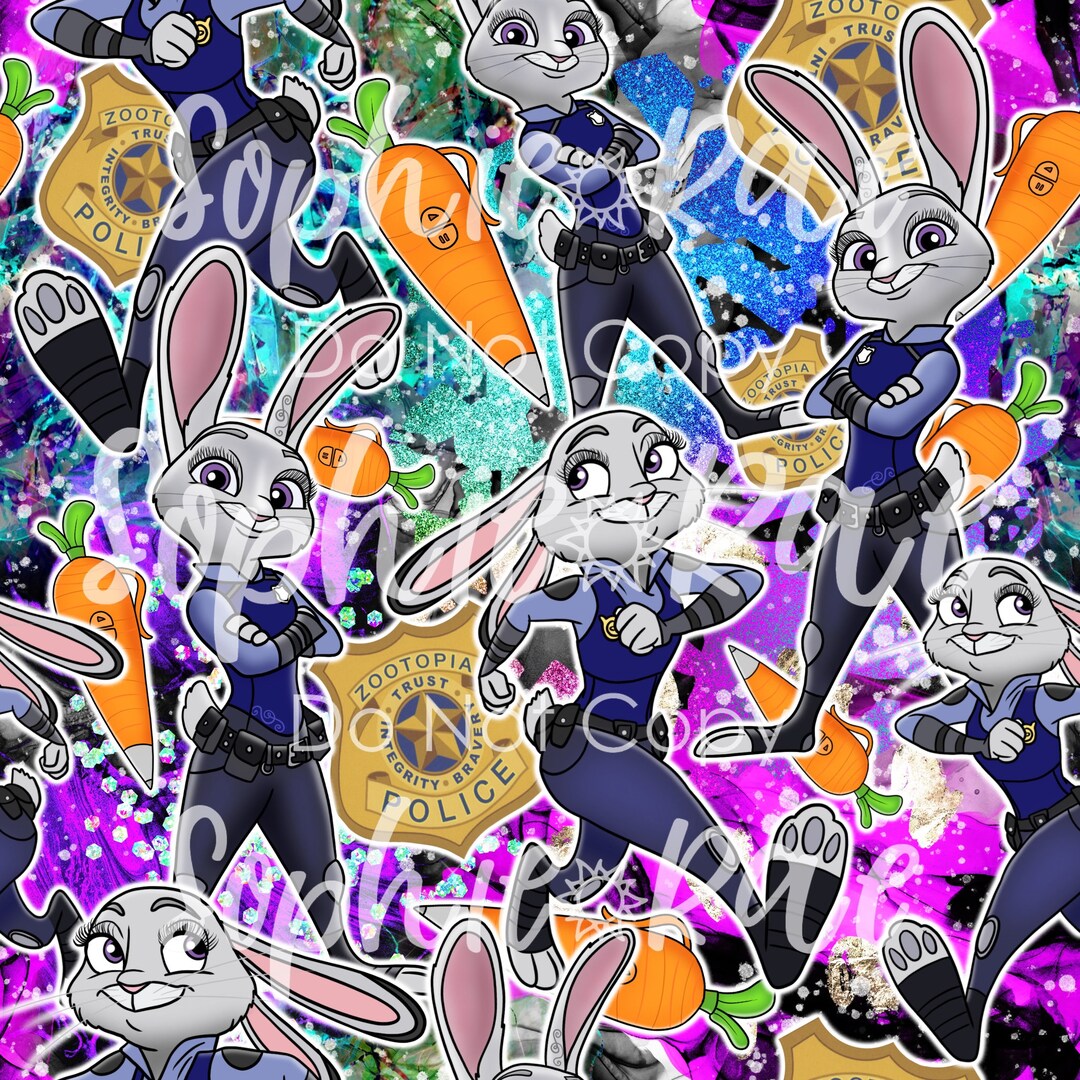Bunny Cop Seamless Pattern - Etsy