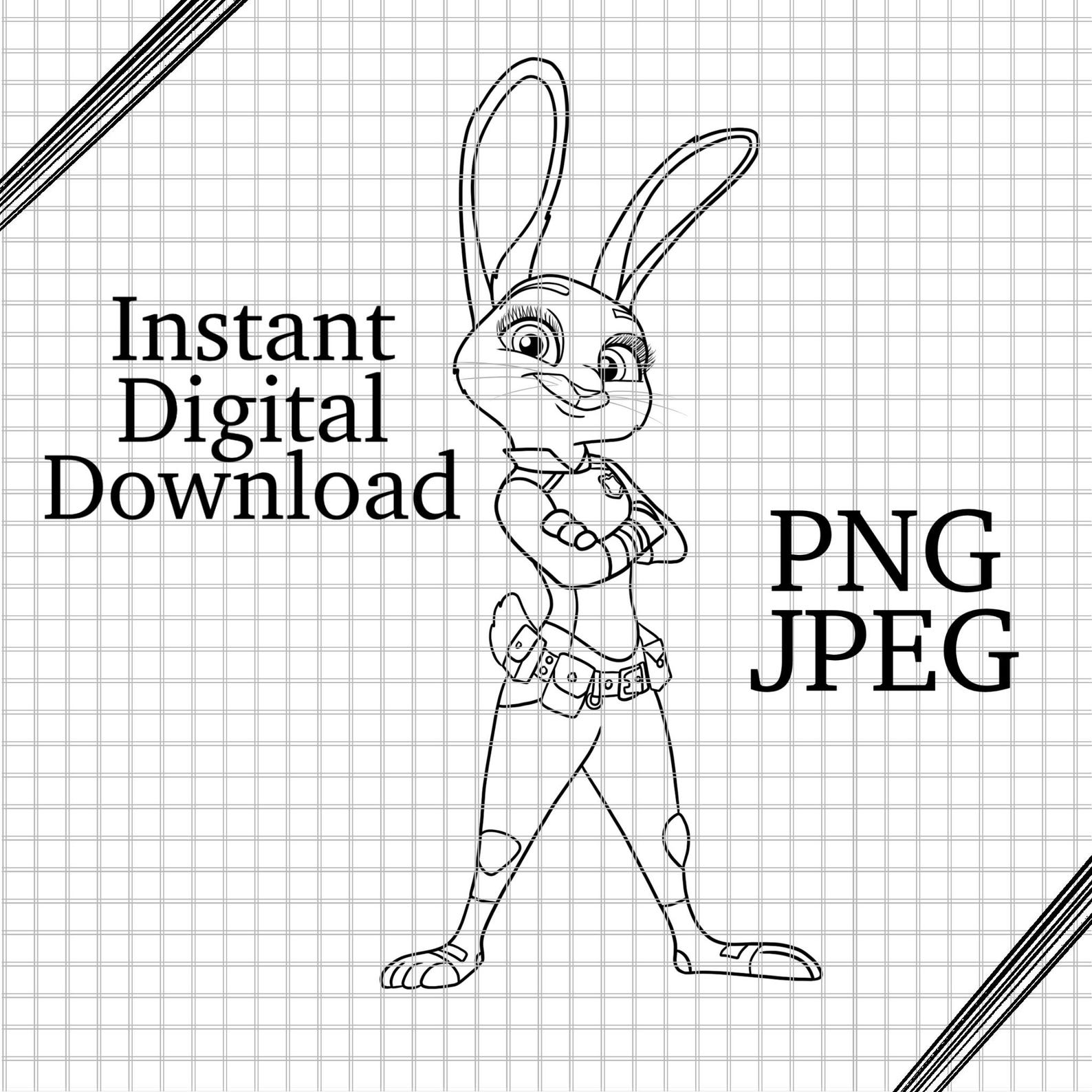 Bunny Cop Character Clipart - Etsy