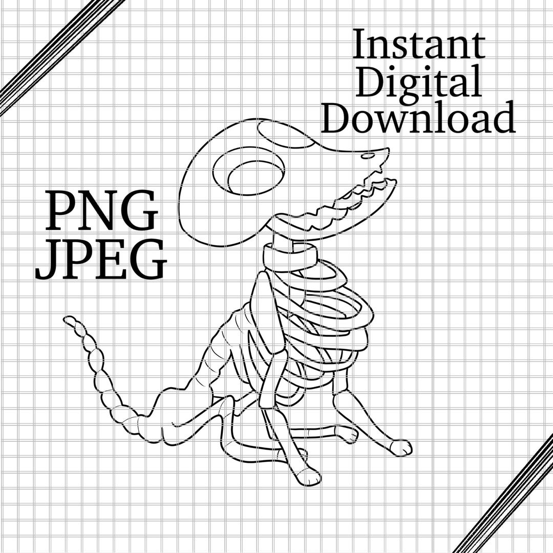 Skeleton Pup Character Clipart - Etsy