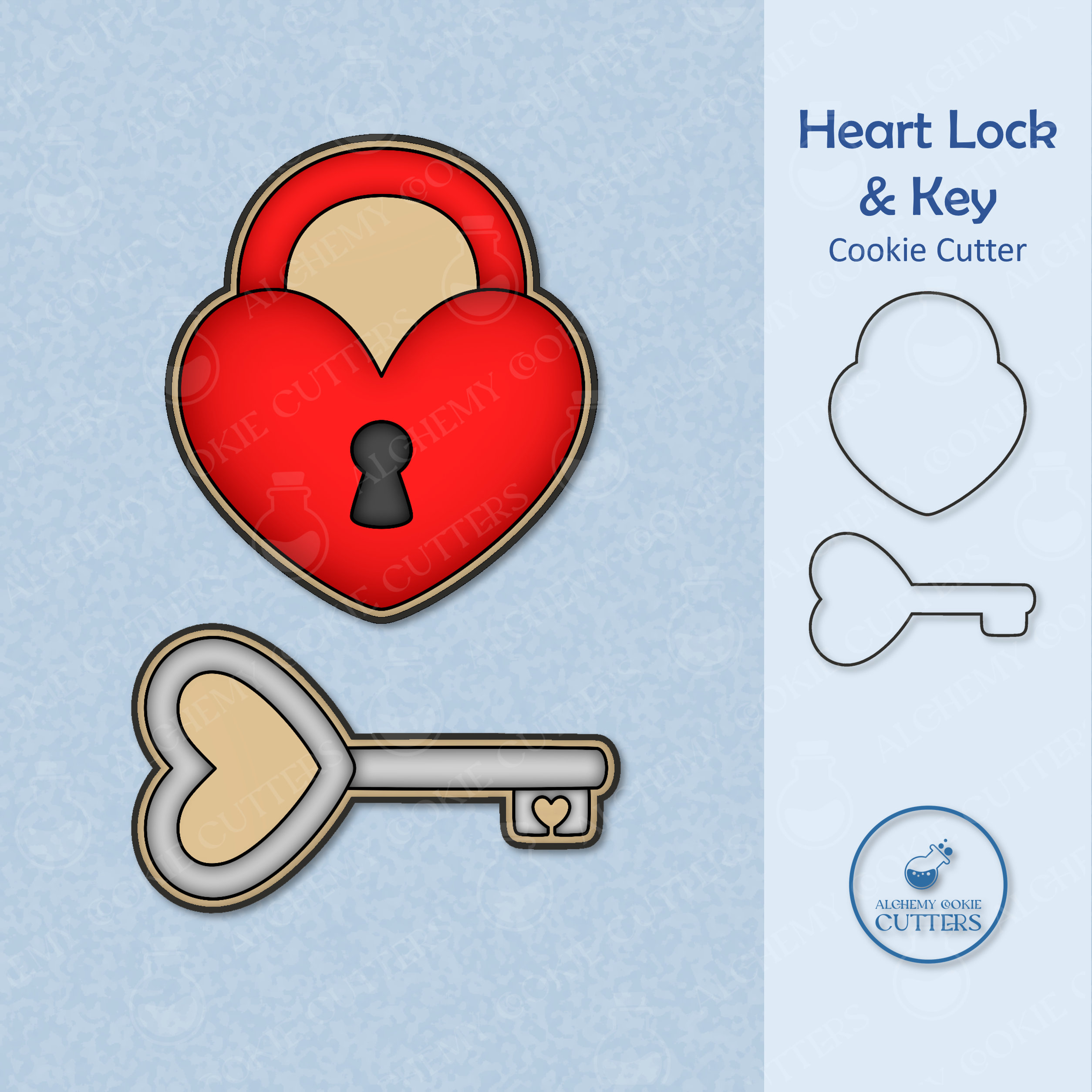 Heart Lock and Key Cookie Cutter Set - Valentines Cookies - Etsy