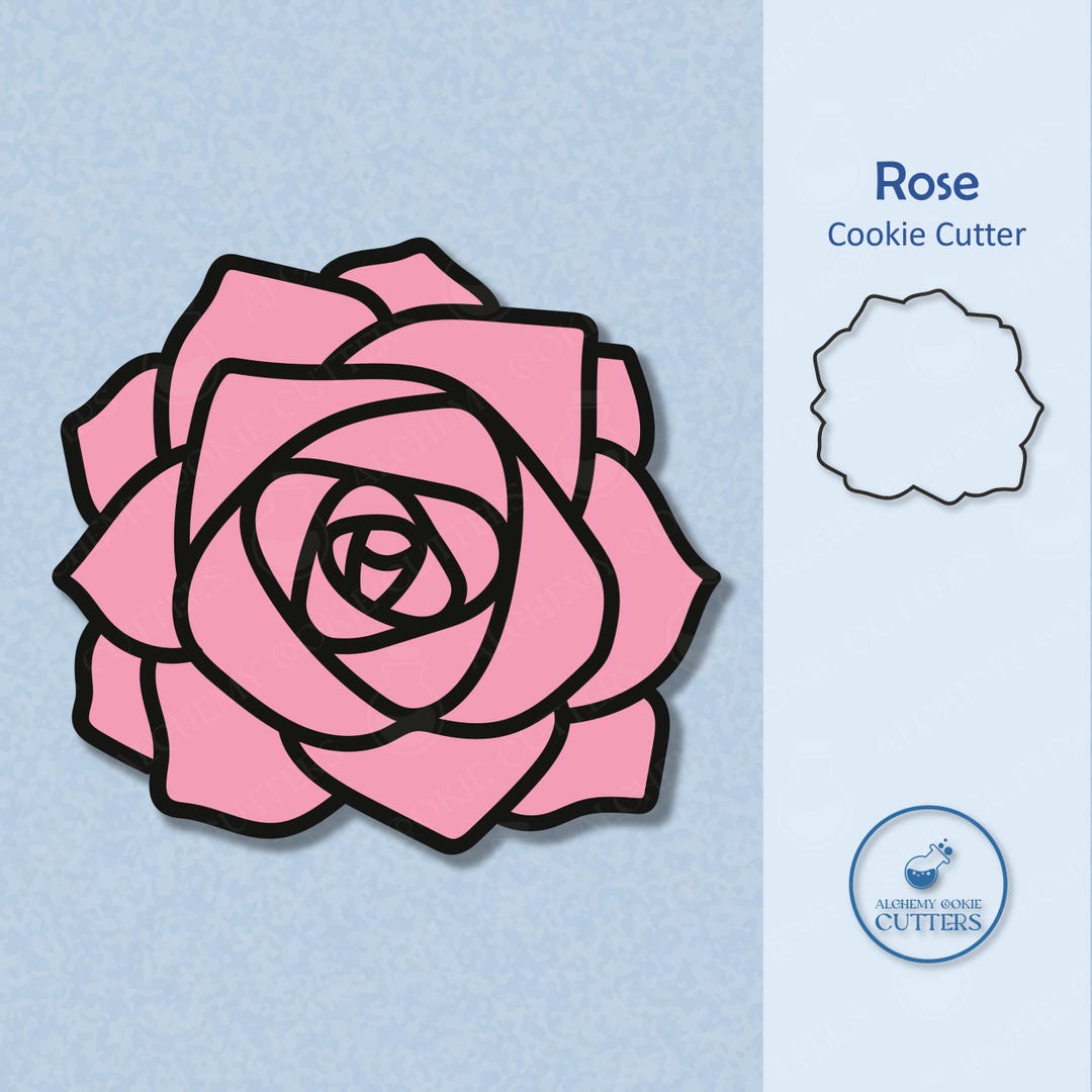 Rose Cookie Cutter: Pink Flower Shaped Cutter - Etsy