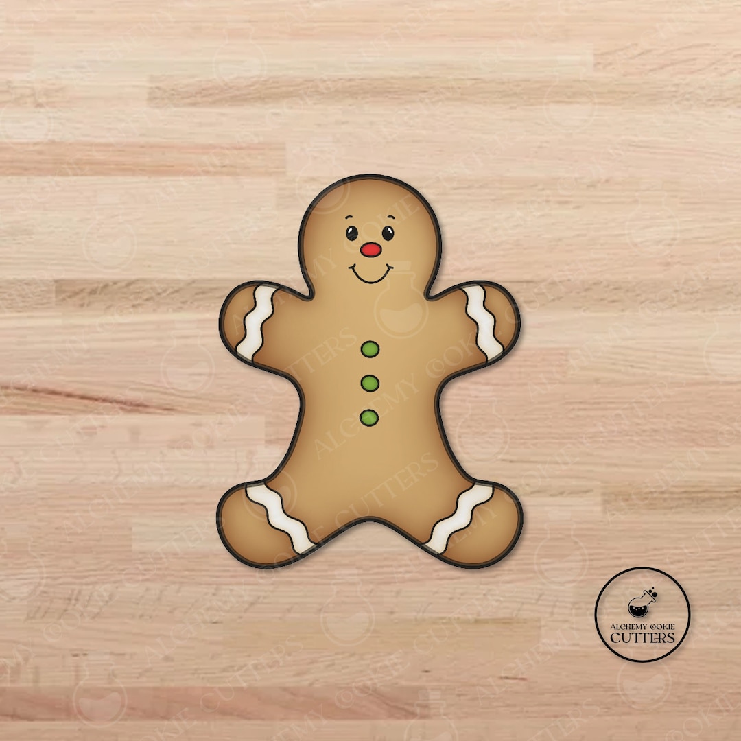 Gingerbread Man 3 Cookie Cutter - Christmas Cookie Cutter - Etsy