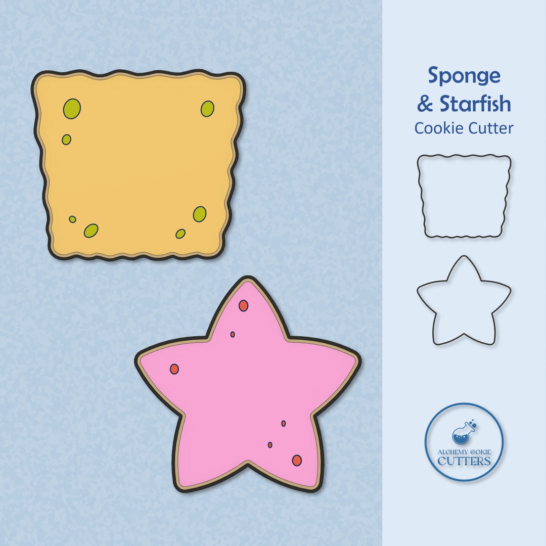 Sponge and Starfish Cookie Cutter Set - Etsy
