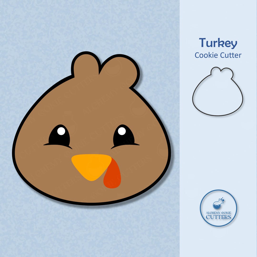 Turkey Face Cookie Cutter Cute Fall / Thanksgiving Cookie Cutters - Etsy