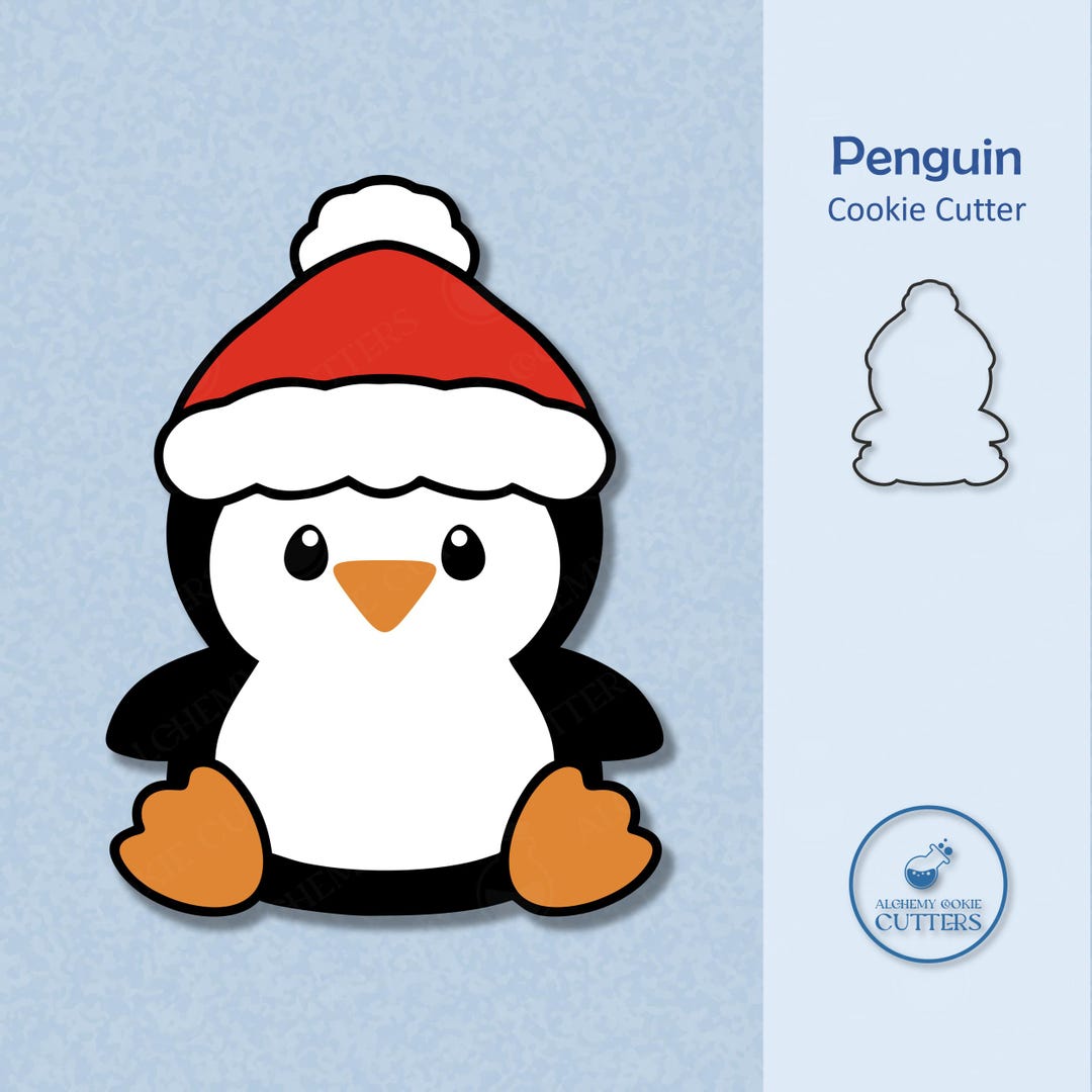 Penguin Cookie Cutter - Cute Winter / Christmas Cookie Cutters - Etsy