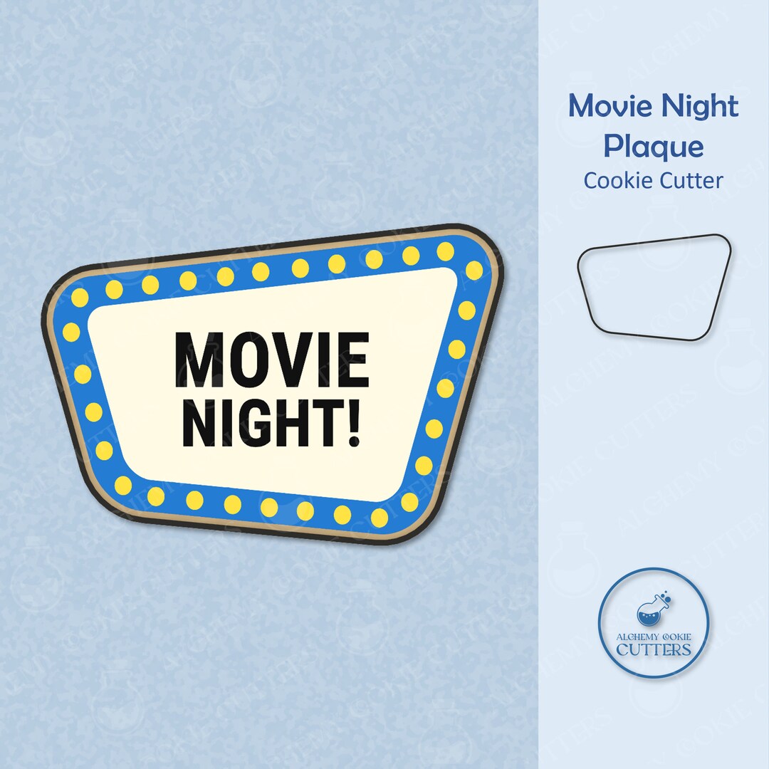 Movie Night Plaque Cookie Cutter - Etsy