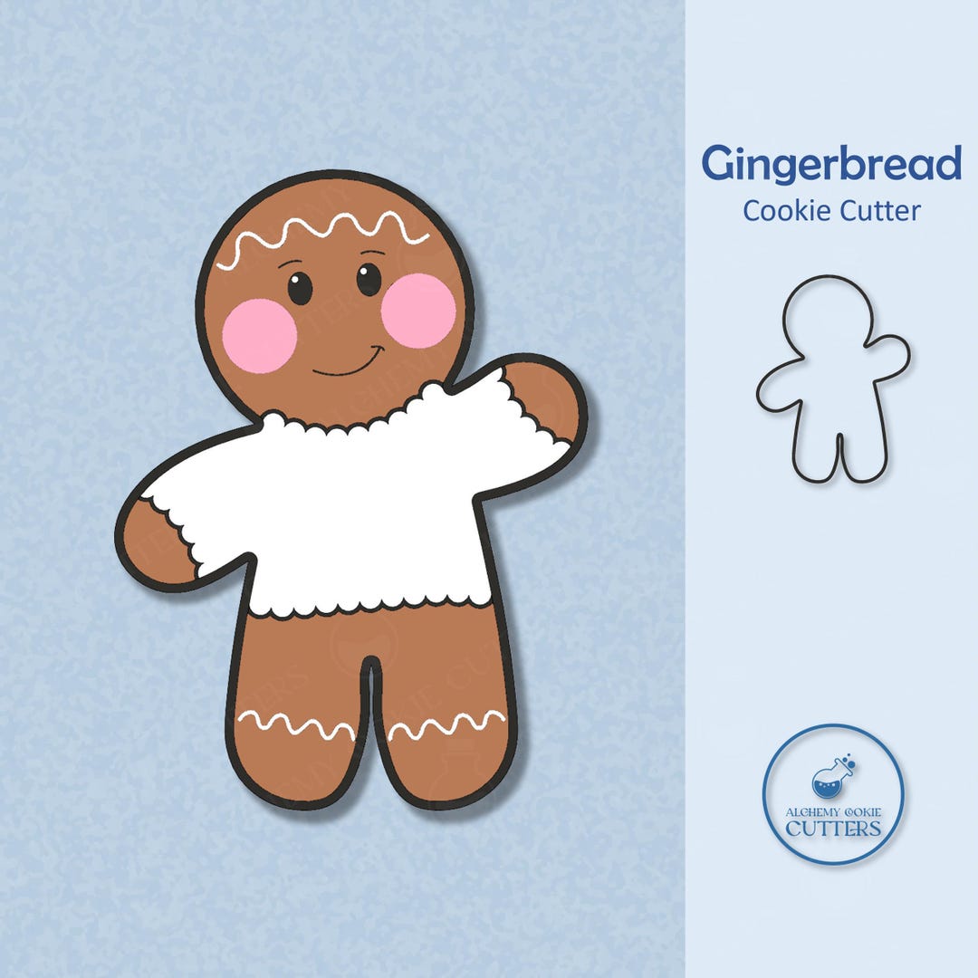 Gingerbread Man Shaped Cookie Cutter - Gingerbread Person Christmas ...