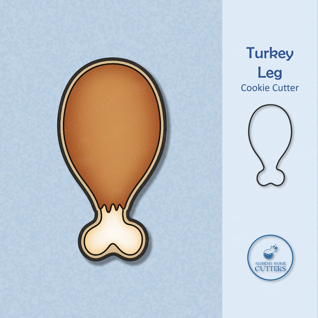 Turkey Leg Cookie Cutter - Food, Fall and Thanksgiving Themed Cookies ...