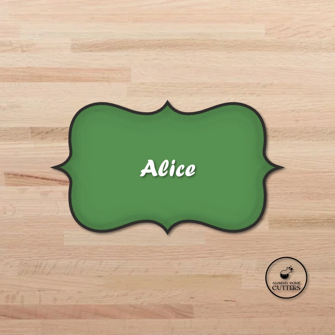 Plaque Cookie Cutter "alice" - Frame Cookie Cutter - Etsy
