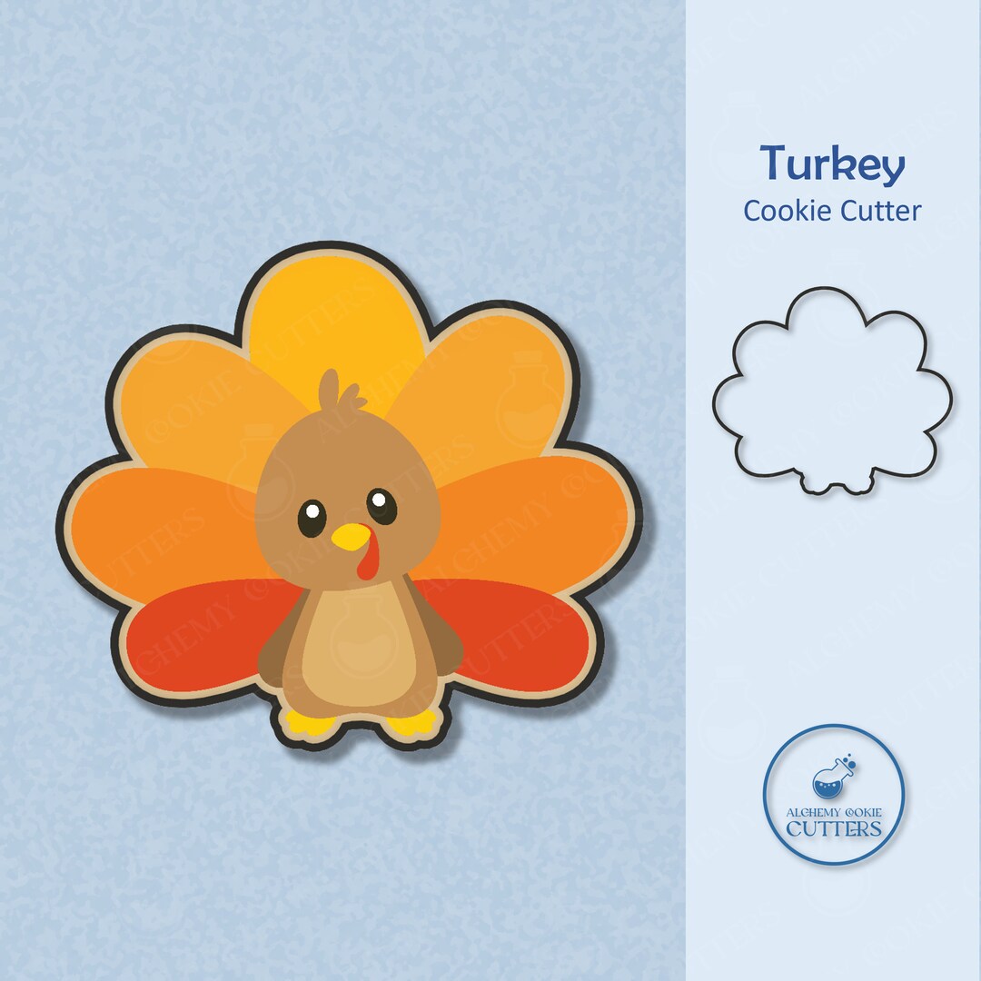 Turkey Cookie Cutter - Cute Turkey Pose - Thanksgiving Cookie Cutters ...