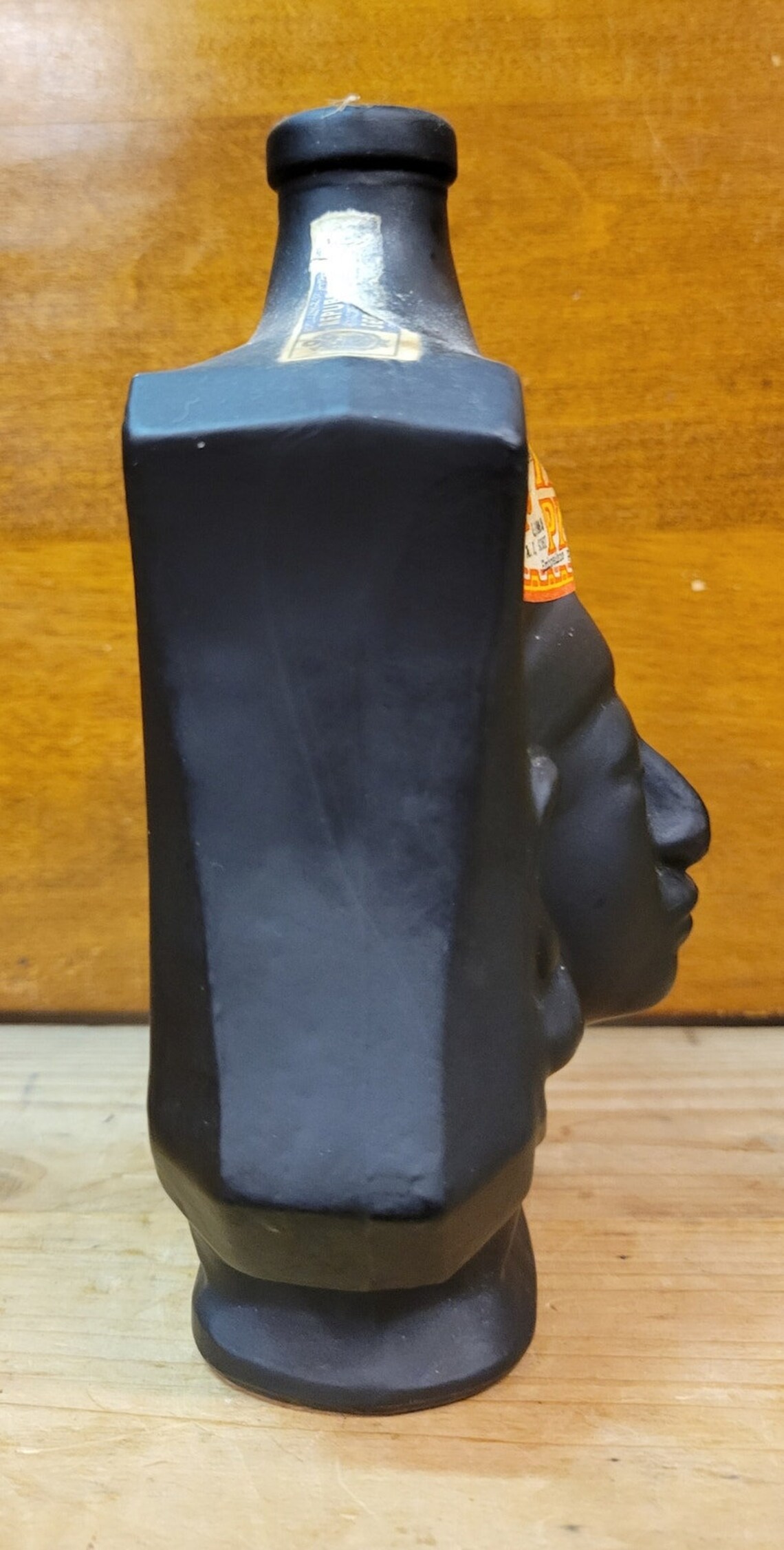 Vintage Inca Pisco Black Glass Liquor Bottle. 7X4X2 Inches Smiling Inca ...