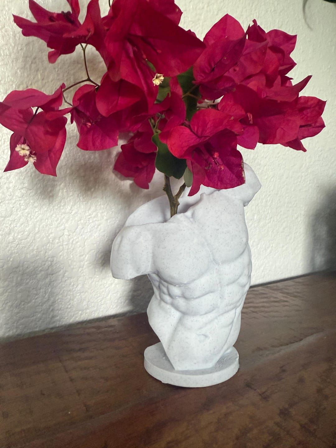 Greek Male Torso Vase | 3D Printed Stone Texture PLA Planter - Etsy