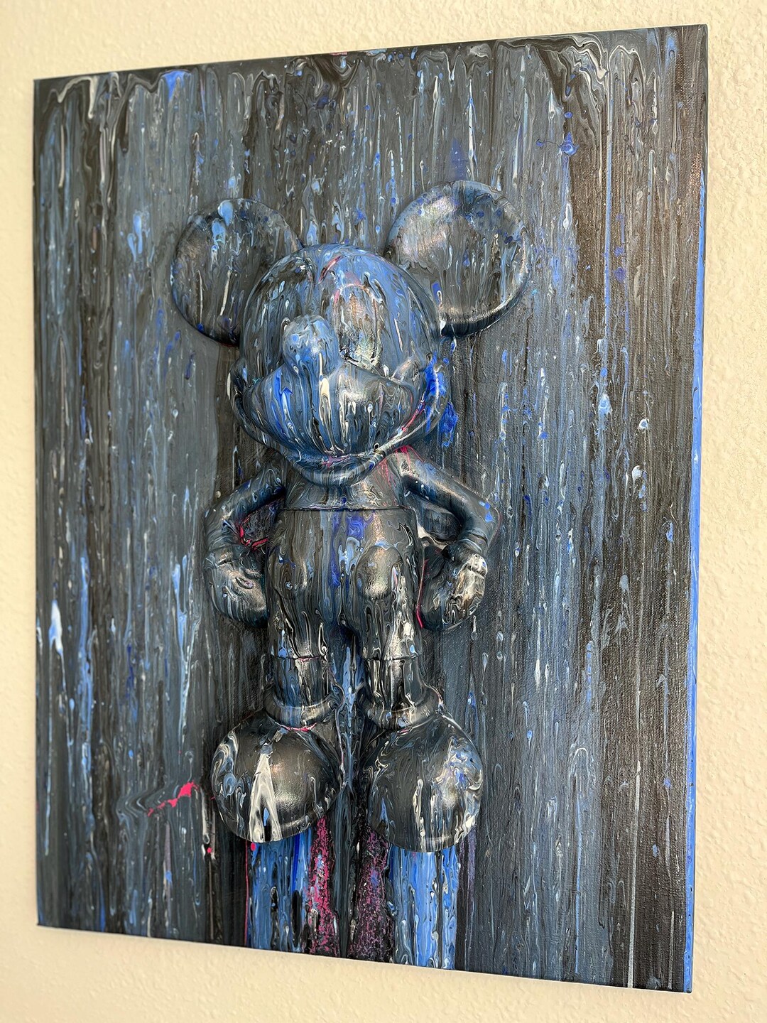 Mickey Waterfall Limited Edition Wall Sculpture Pour Painting Art Toy ...