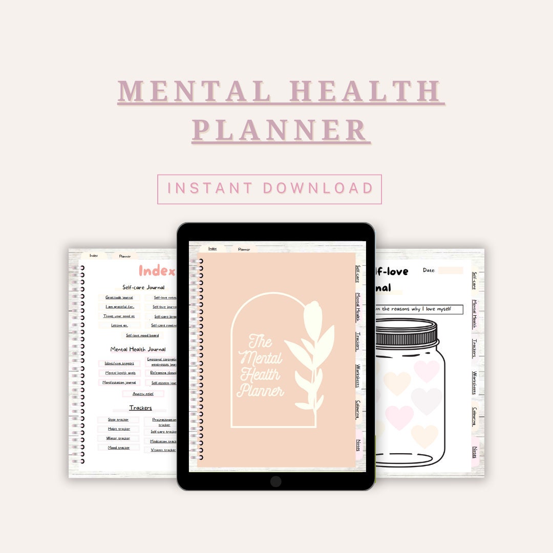 Digital Mental Health Goodnotes Wellness Planner for Self-care Goals ...