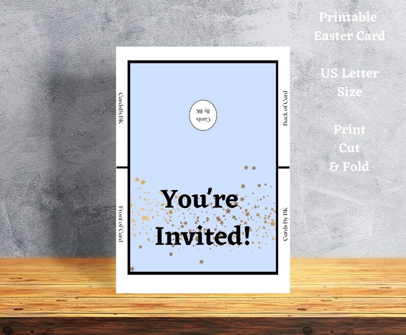 Printable Birthday Card You're Invited Card PDF 7x10 Inch - Etsy
