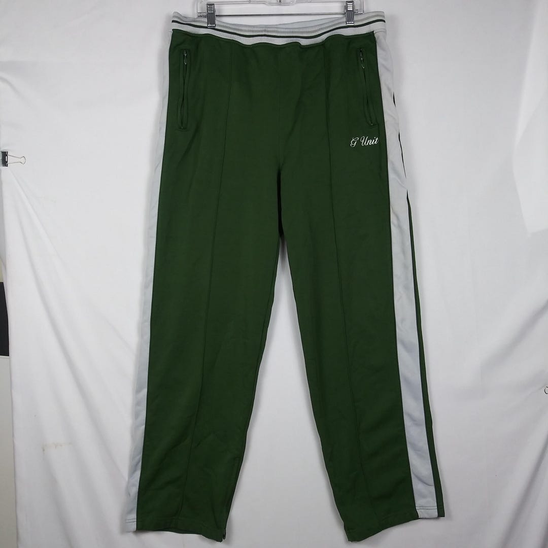 Vintage G Unit 50 Cent Sweatpants Sweat Pants Green White Zip up ...