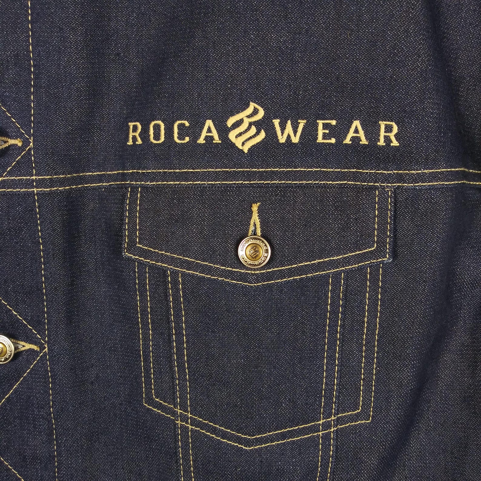 Vintage Roca Wear Denim Jacket XL Oversized Dark Wash Quilted Lined ...