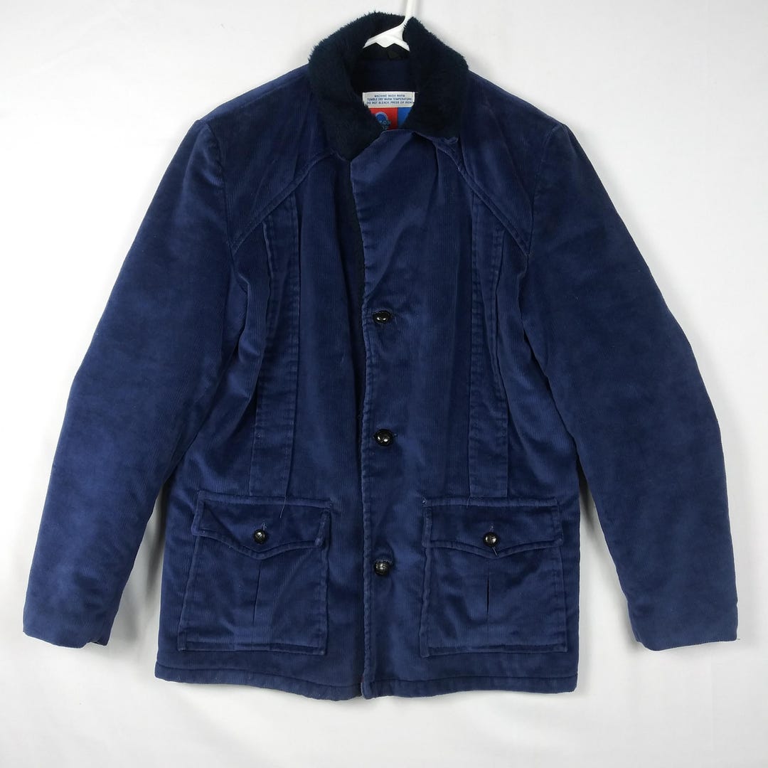 Vintage Put on Shop Sears Jacket Dark Blue Courdory Men's Size L 80's ...