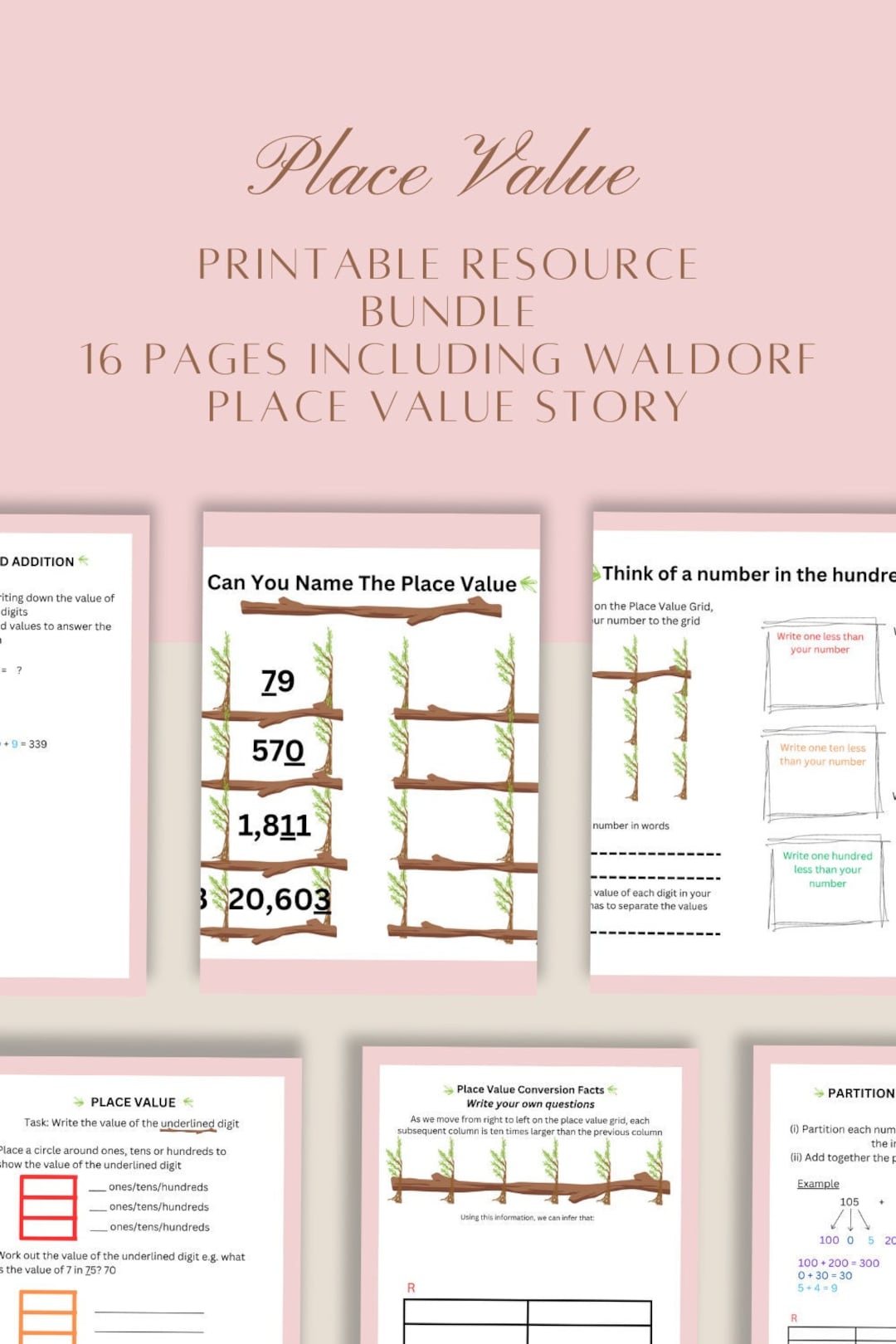 Waldorf Place Value Resources - Maths Grade 2 Homeschool - Etsy