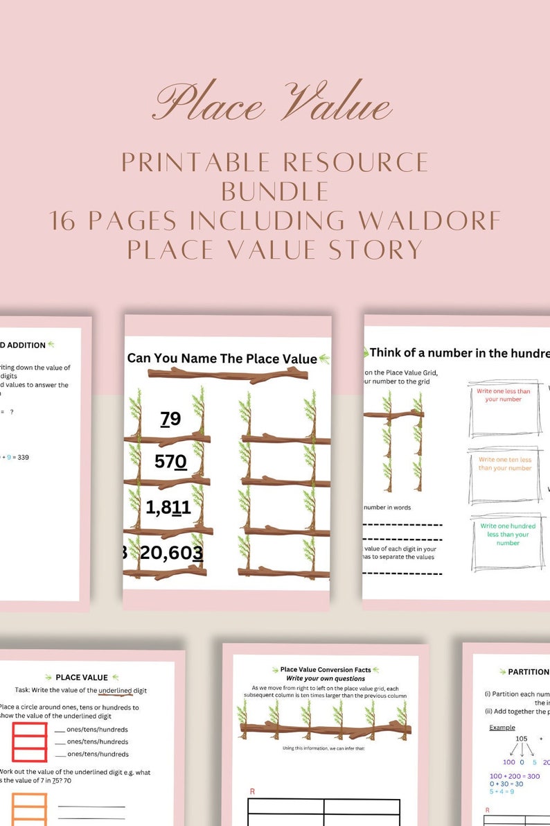 Waldorf Place Value Resources - Maths Grade 2 Homeschool - Etsy