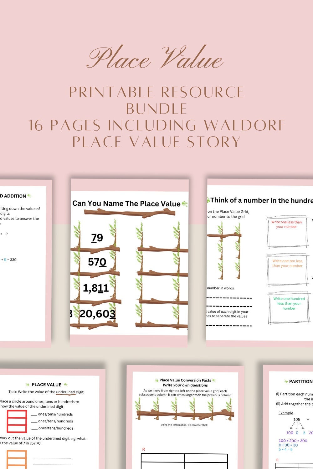 Waldorf Place Value Resources - Maths Grade 2 Homeschool - Etsy