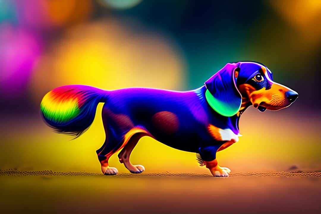 Colorful Canine: Rare Dachshund Abstract Canvas Wall Art - Etsy