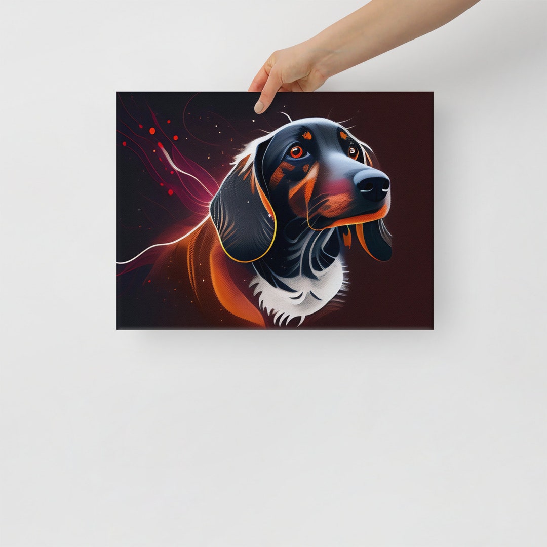 Make Your Walls Pop With Rare Wiener Dog Art on Canvas - Etsy