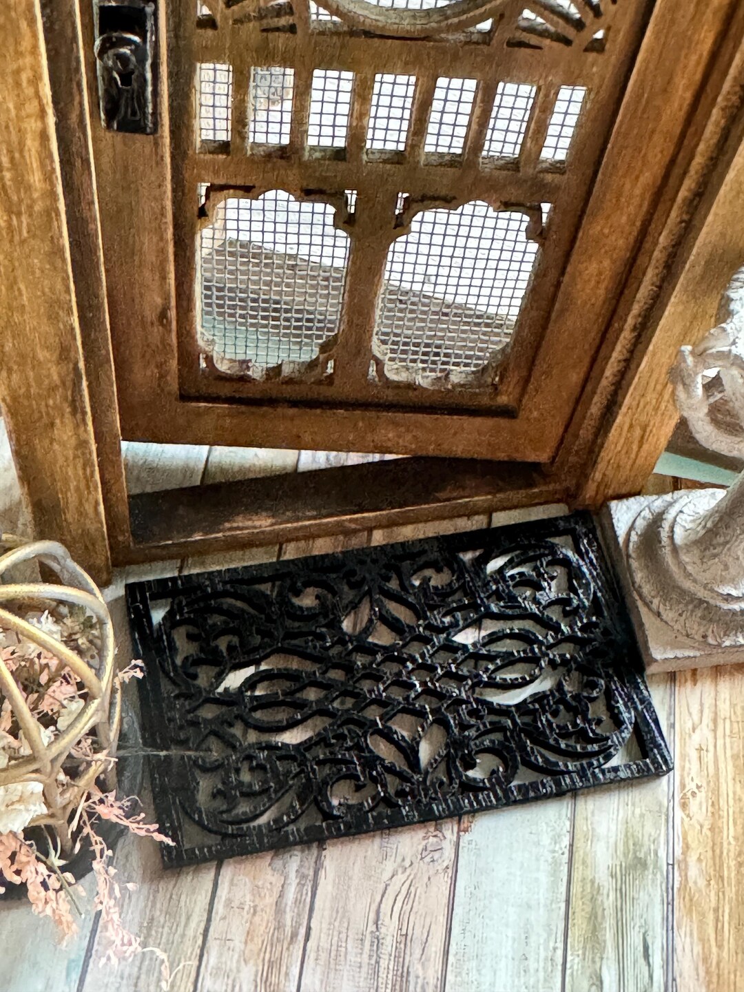 1:12 Miniature Rustic Style Entry Grate | Dollhouse Decoration & Design ...