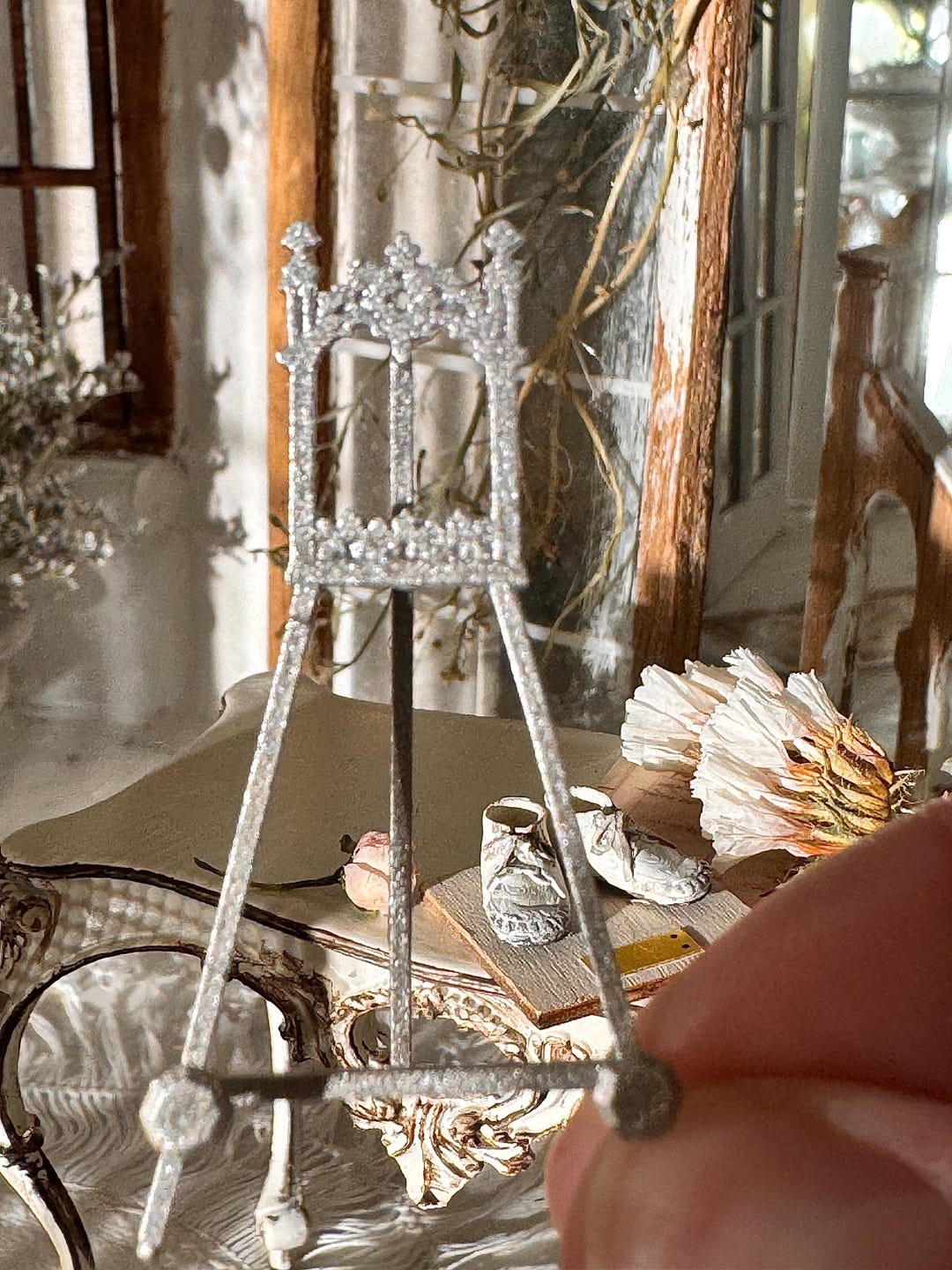 1:12 Miniature Picture Frame Easels | Mini Photo Display Stand ...