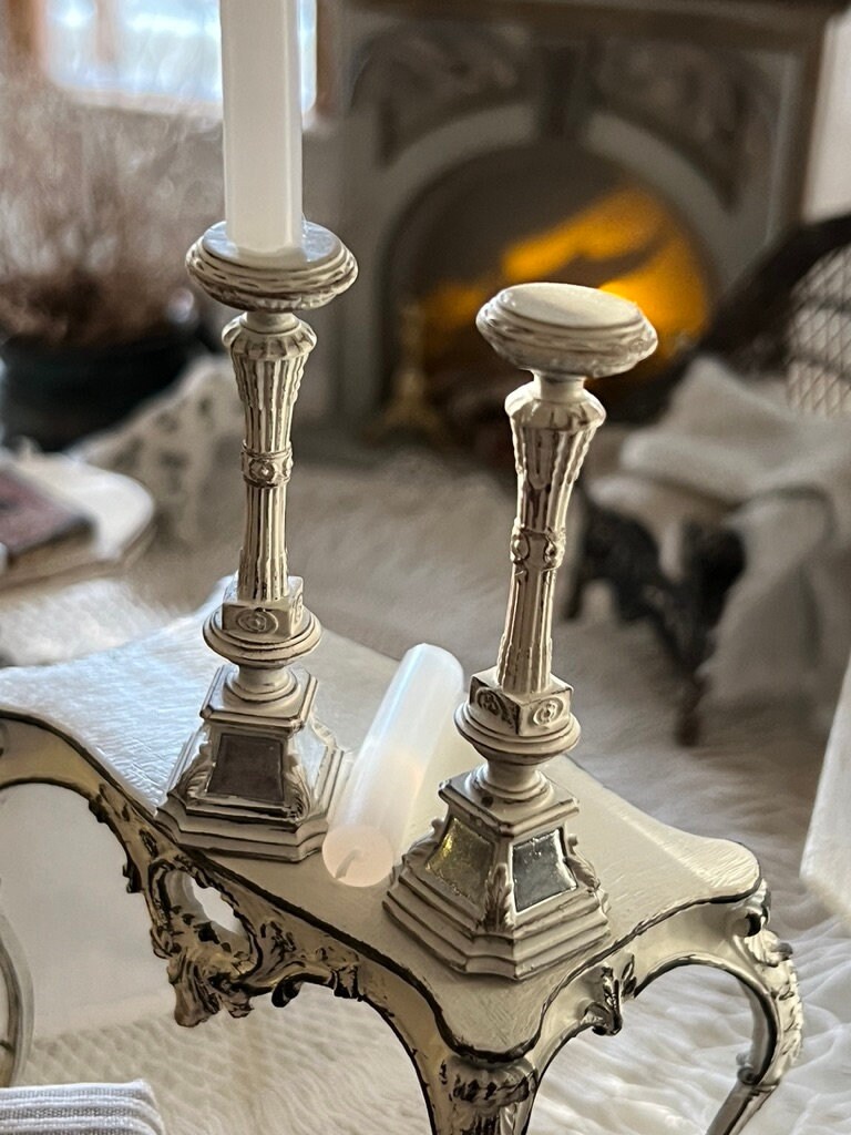 1:12 Miniature Candle Stick Shabby Chic Decoration - Etsy