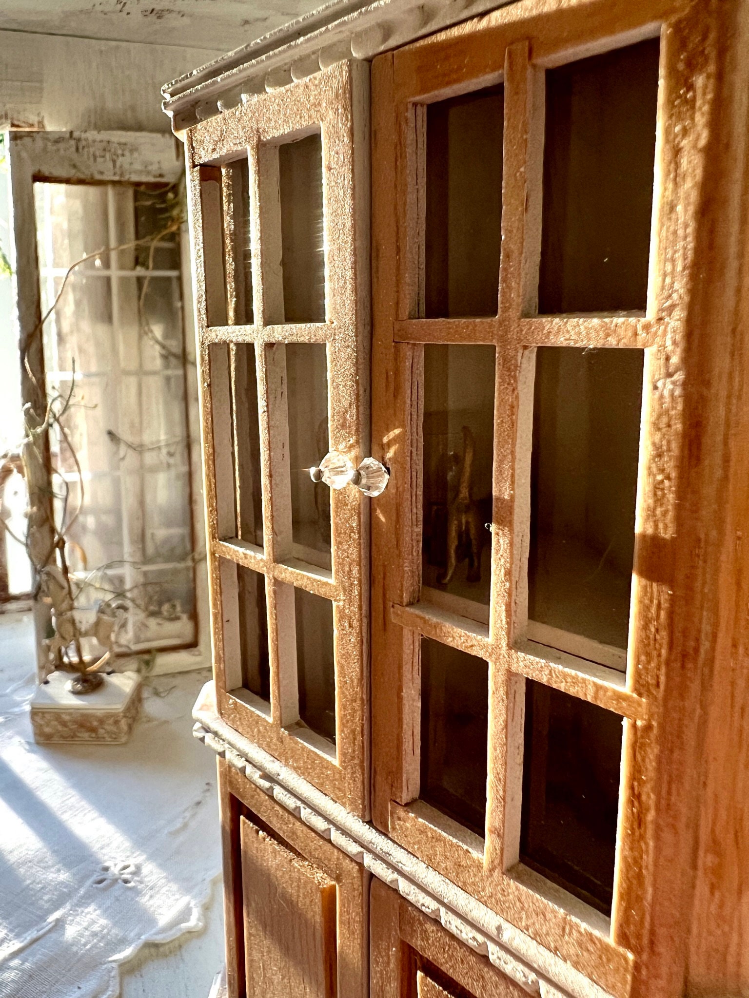 1:12 Miniature Shabby Chic Cabinet Angled Cupboard Mini - Etsy