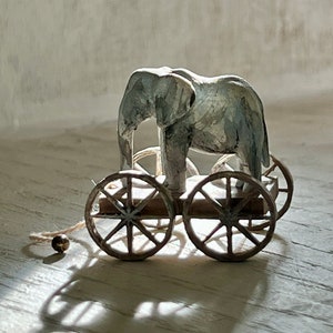 1:12 Miniature Elephant Pull Toy | Mini Children’s Nursery Display Item ...