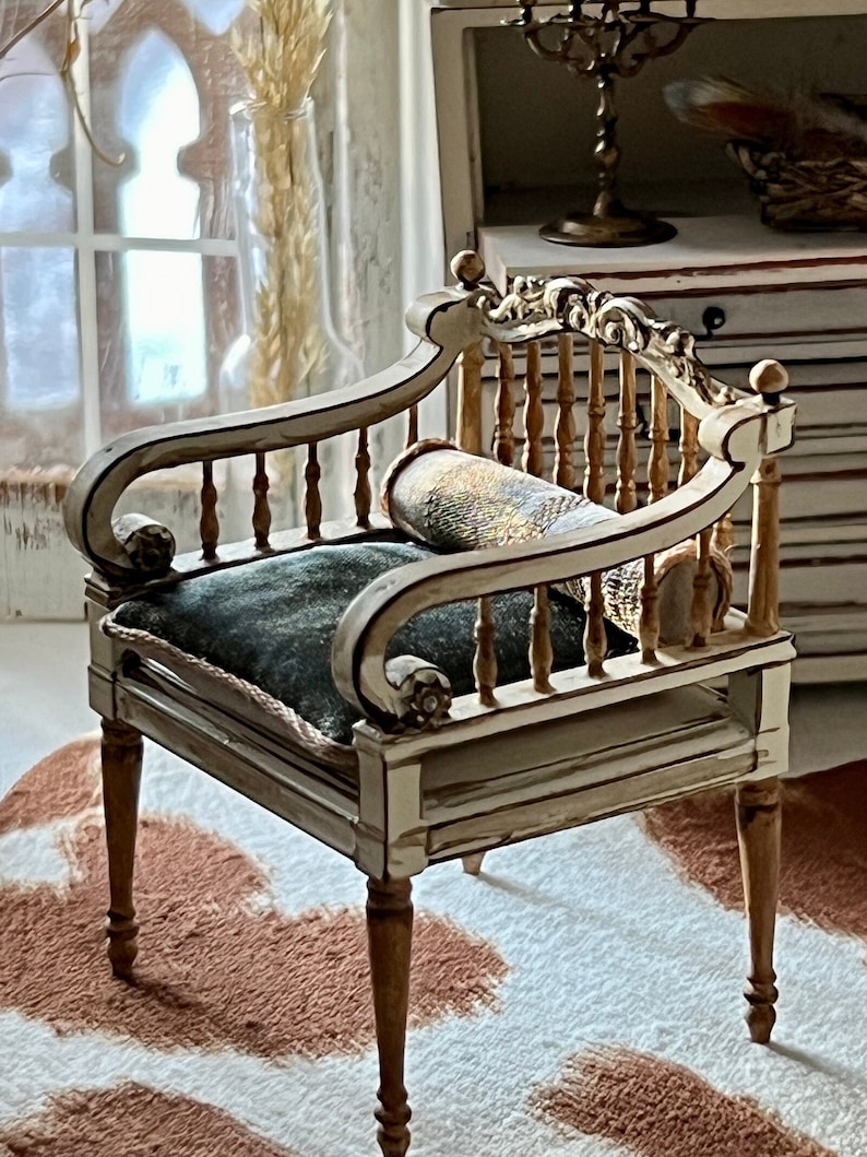 1:12 Miniature Scale Classic Spindle Chair | Mini Brocante Sitting ...