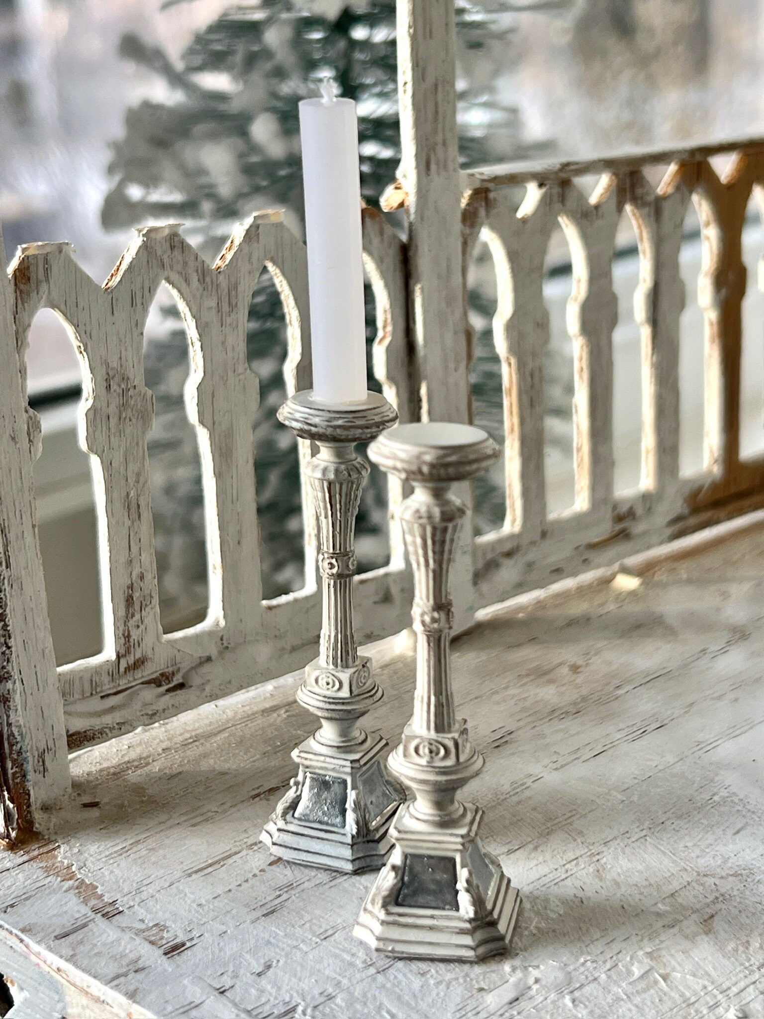 1:12 Miniature Candle Stick Shabby Chic Decoration - Etsy