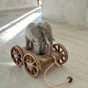 1:12 Miniature Elephant Pull Toy | Mini Children’s Nursery Display Item ...