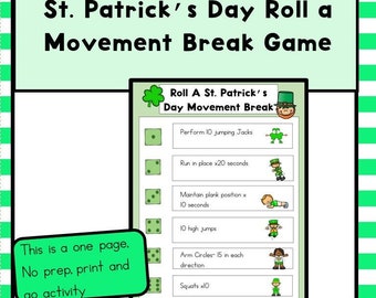 St. Patrick's Day FREEZE DANCE, Brain Break, Movement Activity ...