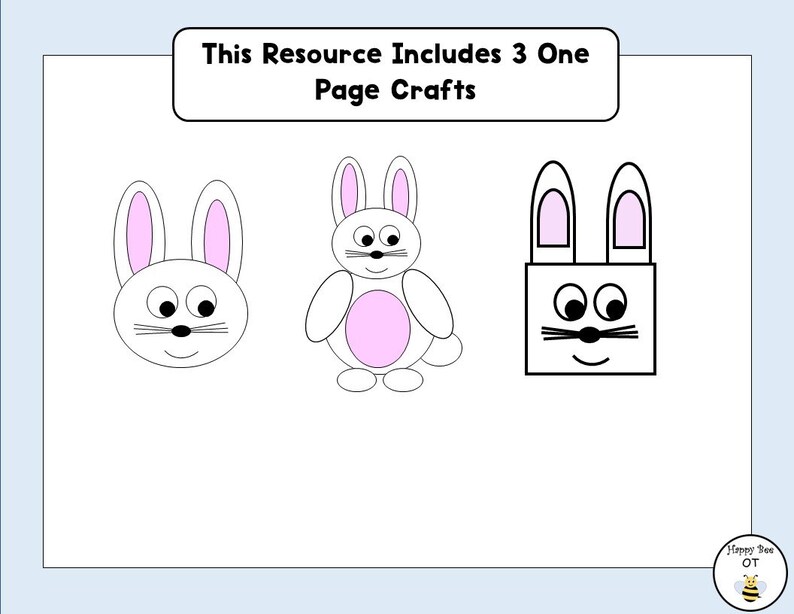 Spring Bunny Fine Motor Craftivity- Color, Cut, Paste, Write - Etsy