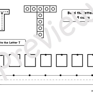 Counting Snap Cube Uppercase Letter Build and Write Printing Practice ...