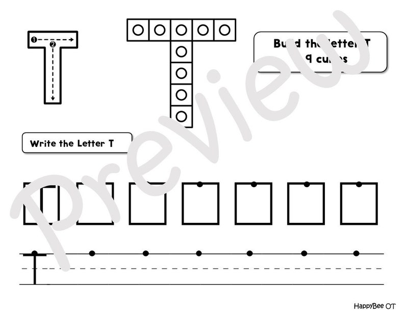 Counting Snap Cube Uppercase Letter Build and Write Printing Practice ...