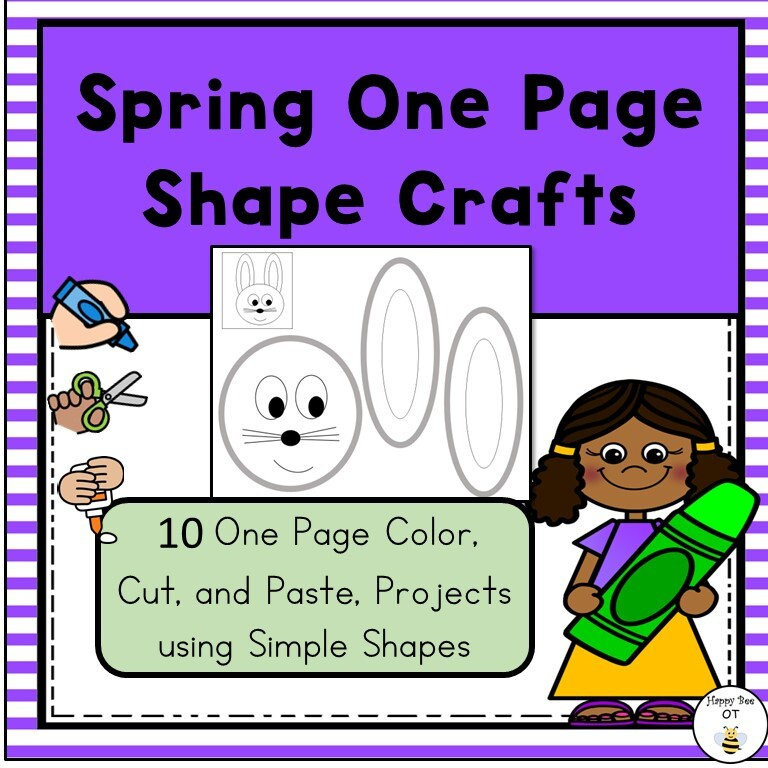 Spring Color, Cut, and Paste Shape Animal Fine Motor Craft - Etsy