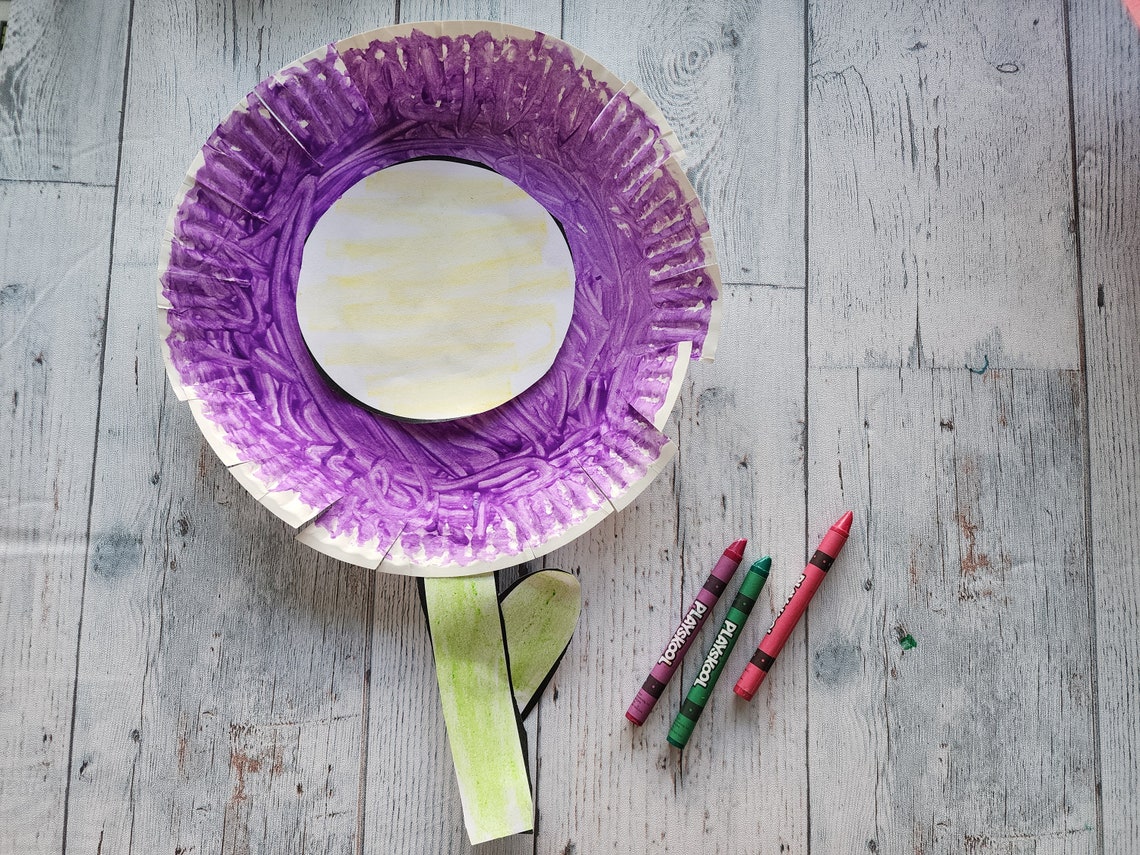 Spring Simple Paper Plate Fine Motor Crafts Color Cut Paste OT - Etsy